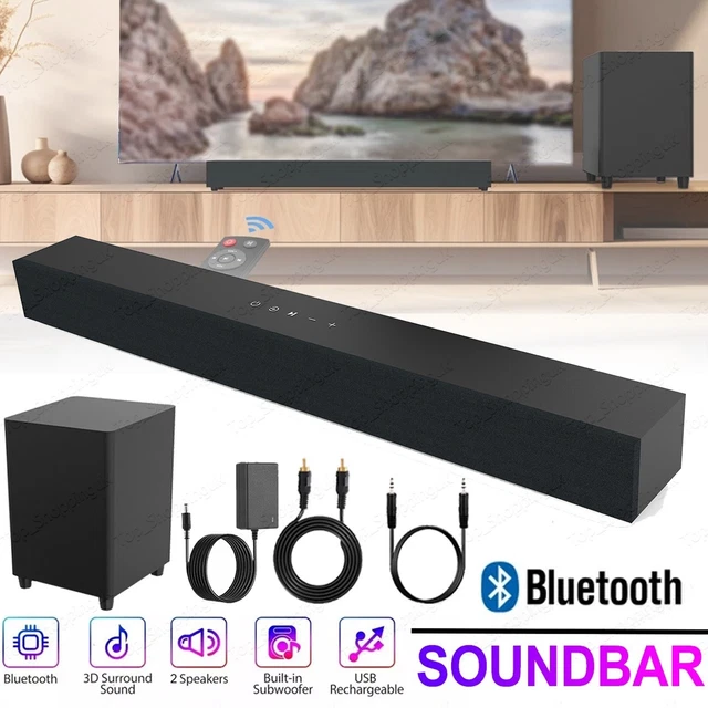 SOUNDBAR WITH SUBWOOFER for TV Home Theater Surround Sound System with ...