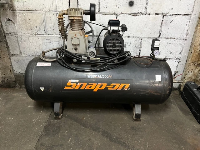 WORKSHOP COMPRESSOR SNAP On Single Phase 200Lt Tank 2008 Snap-On Wsec35 ...