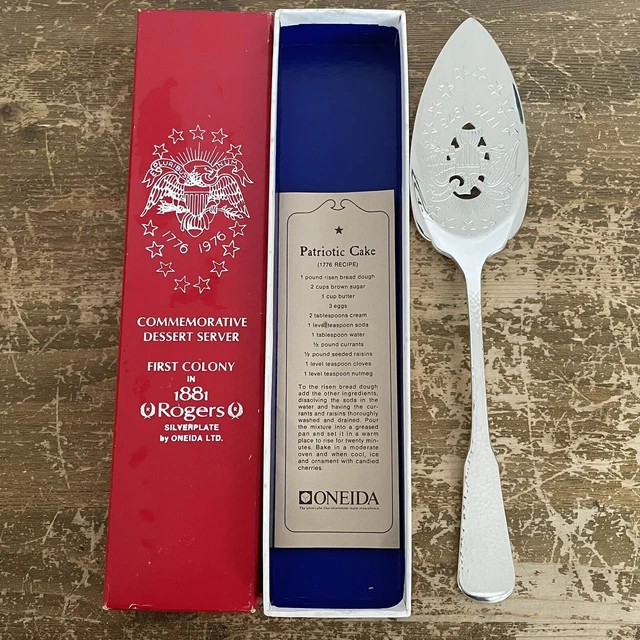 ONEIDA COMMEMORATIVE DESSERT Server 1881 Rogers Cake 1776 1976 £12.95 ...