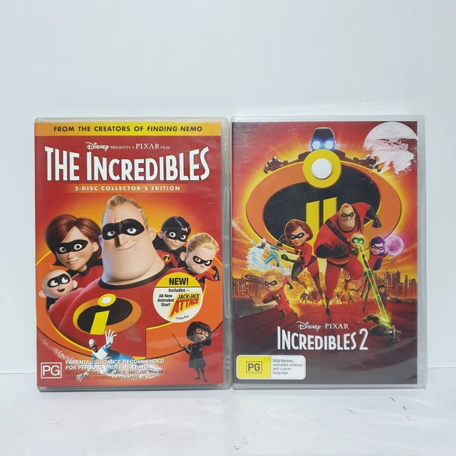 THE INCREDIBLES 1 & 2-Movie Collection (DVDs) PAL Region 4 VGC Free ...