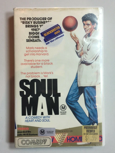 RARE CONTROVERSIAL ORIGINAL SOUL MAN VHS Video Tape ex Store Rental ...