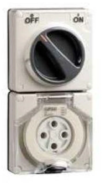 CLIPSAL SWITCHED SOCKET OUTLET 500V 4-Pin 3-Pole,Less Enclosure,White ...