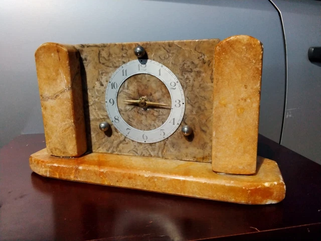 VINTAGE ART DECO Marble Clock Converted To Battery Clock £35.99 ...