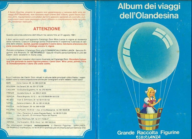 ALBUM RACCOLTA PUNTI MIRA LANZA con schede e figurine; anni ’70. EUR 10 ...