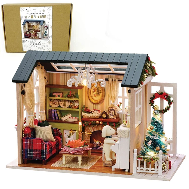 ROLIFE MINIATURE HOUSE DIY Dollhouse Christmas House LED Puzzle Japan ...