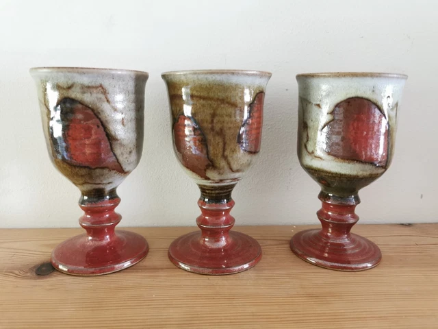 GRAHAM NEWING STUDIO Pottery Pembrey Pottery Goblet, Unused, Leaf ...