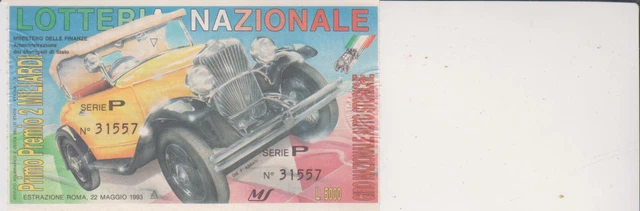BIGLIETTI LOTTTERIA-BIGLIETTO LOTTERIA Nazionale Giro Auto Storiche ...