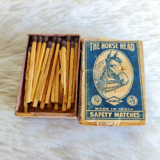 1930S VINTAGE CHEVAL Tête Wimco Advertiding Carton Sécurité Match Boîte ...