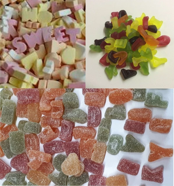 LETTER SWEETS CHALKY Fizzy Gummy Mixed Alphabet HALAL £3.99 - PicClick UK