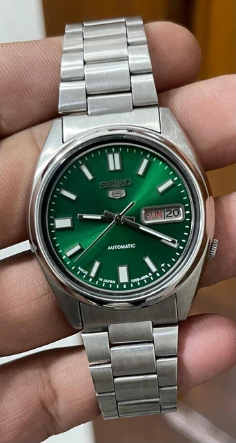 SEIKO 5 AUTOMATIC Green Sunburst Dial (Changed) Wrist Watch for Men's Japan £107.15 - PicClick UK