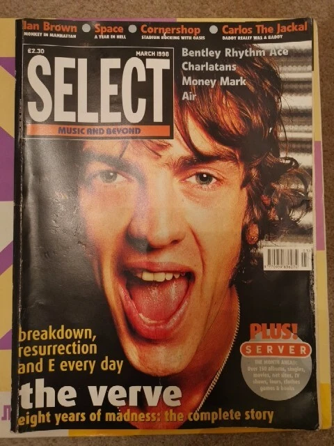 SELECT MAGAZINE MARCH 1998 VERVE IAN BROWN AIR CHARLATANS MONEY MARK £8 ...