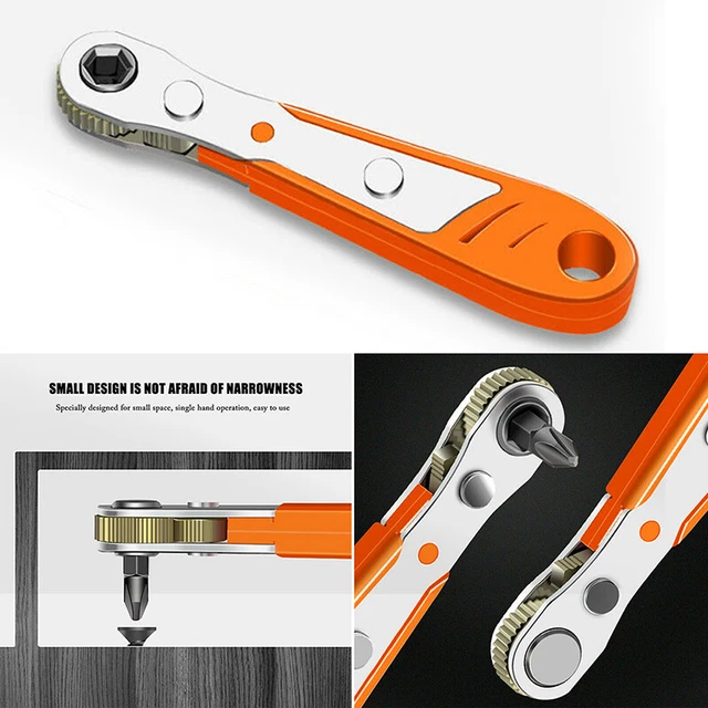 RATCHET SCREWDRIVER RATCHET Wrench Spanner Low Profile Right Angled ...
