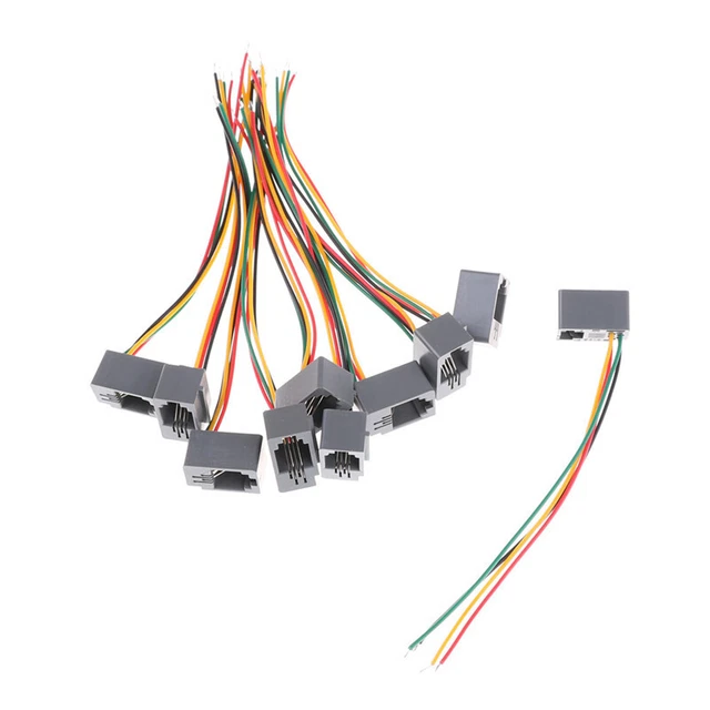 10PCS 616E 4P4C RJ9 Female Telephone Connector Adapter with 4 WiresH`KF LT $5.44 - PicClick AU