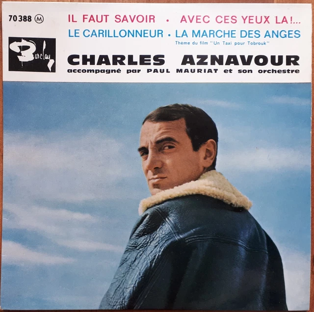 CHARLES AZNAVOUR 45T EP WIDMUNG der VERSO Sie müssen wissen BARCLAY 70. ...