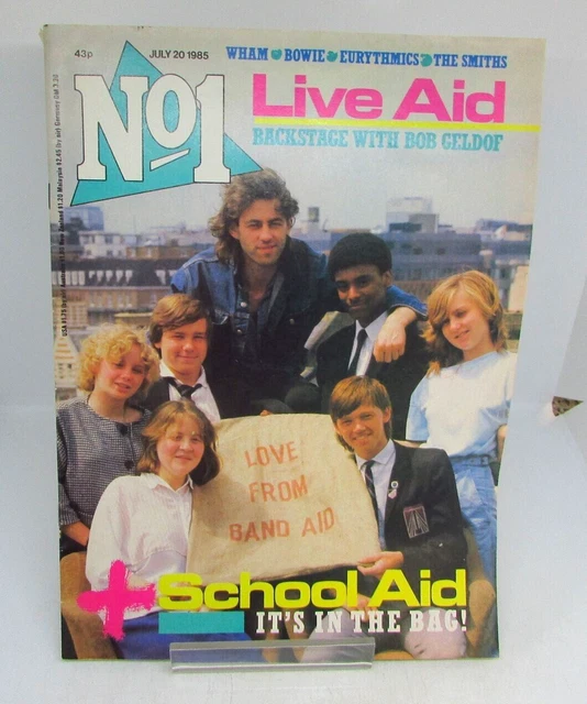 NO 1 MAGAZINE July 20th 1985 LIVE AID issue Backstage With Bob Geldoff ...