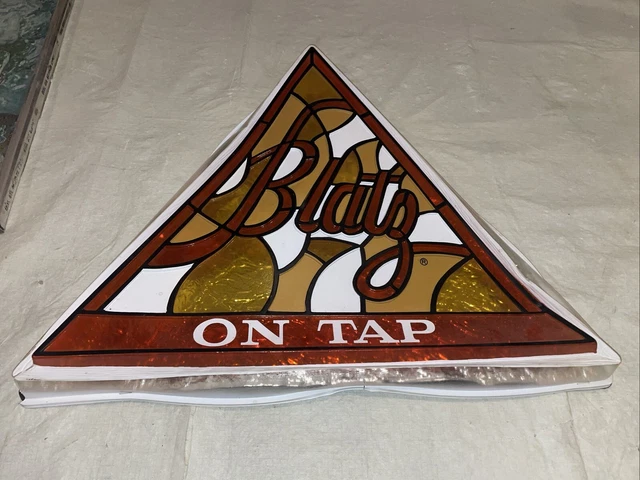 BLATZ ON TAP Sign Beer Triangle Vintage Plastic Cardboard Mix Euc Edm ...