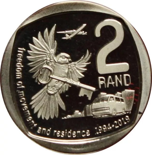 SOUTH AFRICA 2 Rand Coin | Freedom of Movement and Residence | 2019 $7. ...