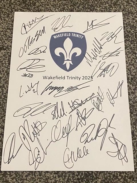 WAKEFIELD TRINITY RUGBY League 2025 New Squad Sheet X26 Players £11.11 ...