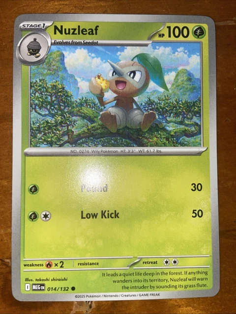 POKÉMON TCG NUZLEAF Card Mega Evolutions MEG 014/132 2025 NM $0.10 ...