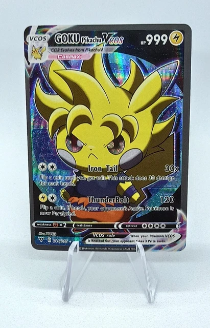 PIKACHU POKEMON GOKU Dragon Ball Z Dbz Pika Carte Card Prism Holo Manga ...