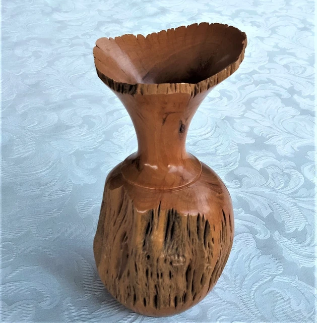 RARE TURNED ORANGE Boxwood Timber Natural Form Vase Daintree F.n ...