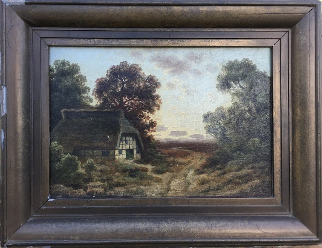 ÖLBILD ALTE KATE am Moor Heide Lüneburg? Landhaus Bauernhaus Mohrmann ...