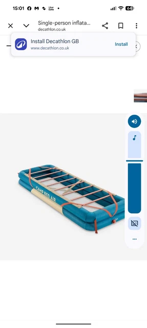 DECATHLON QUECHUA AIR Single Inflatable Bed Frame Base 200x70x25cm £15. ...