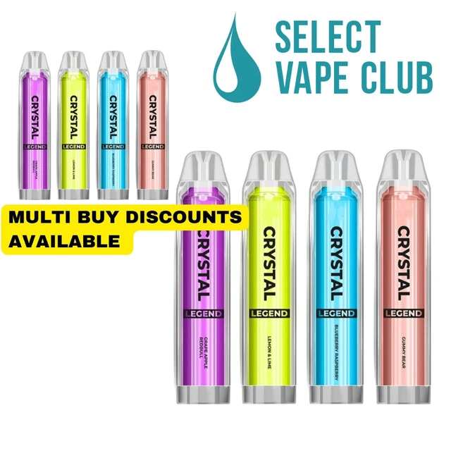 CRYSTAL LEGEND 4000 1500mAh Nicotine Free 4000 Puffs Disposable Vape ...