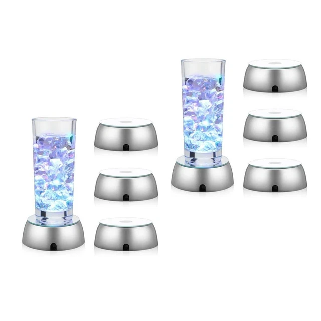 8 PCS LED Display Bases for Crystals Glass Art Colorful Light Display ...