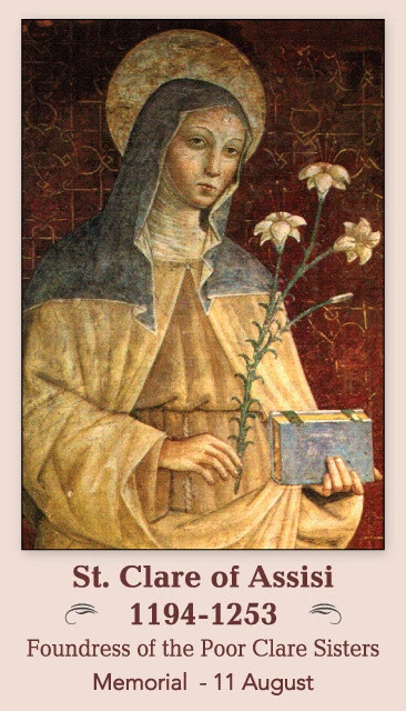 ST. CLARE OF Assisi LAMINATED Prayer Card, 5 Pack, with Two Free Holy ...