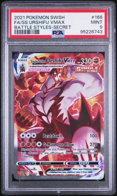 2021 POKEMON SINGLE Strike Urshifu Vmax - Holo - Battle Styles 168/163 ...