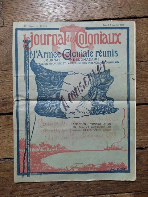 1932 ,& Journal Des Coloniaux ,Armee Coloniale ", Colonies,Nombreux Noms Cités EUR 6,00 ...
