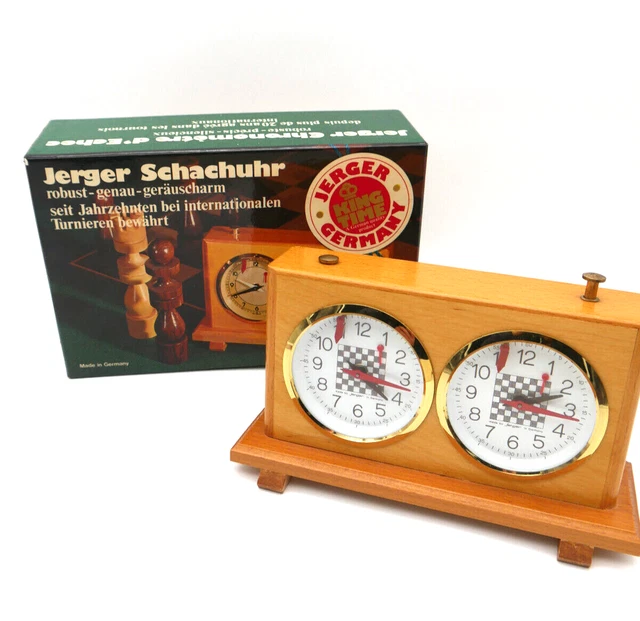 JERGER SCHACHUHR VINTAGE Holz Made In Germany in OVP King Time ...