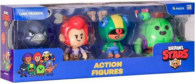 BRAWL STARS FIGURINE Boîte Set 4 Spike COLT Leon Corbeau 11cm Ligne ...