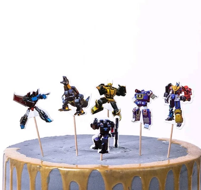 24PCS TRANSFORMERS ROBOT Bumblebee Optimus Prime cake topper cupcake ...