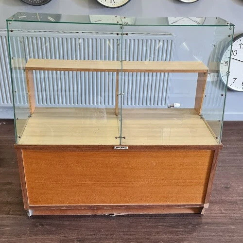 1970'S RETRO VINTAGE Shop Display Cabinet -Counter Unit - Wood Glass ...