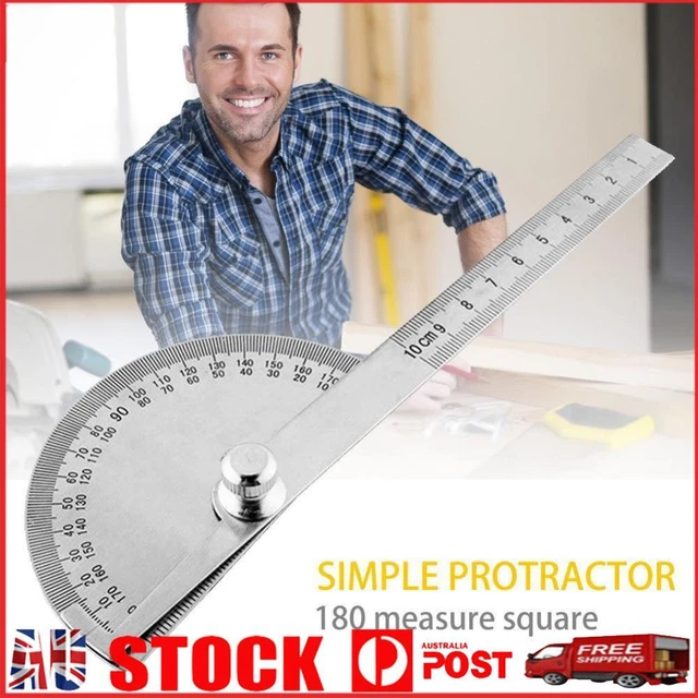 180 DEGREE PROTRACTOR Angle Rotary Measuring Ruler Machinist Craftsman ...