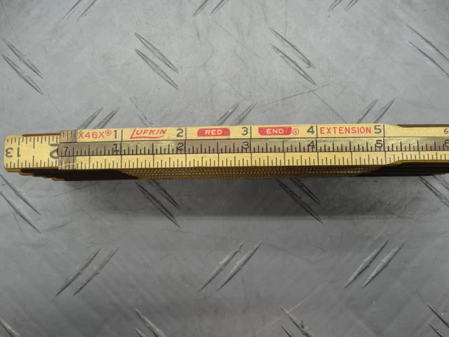 LUFKIN X46X RED End Carpenters Rule Folding Wood Extension Vintage RARE ...