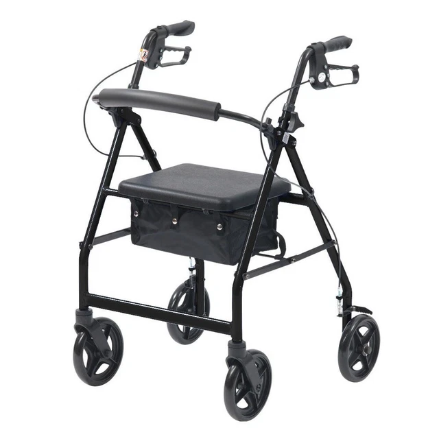 LIGHTWEIGHT ROLLATOR FOLDING Walking frame 4 Wheeled walker aluminium ...