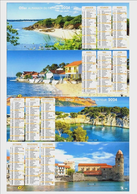 CALENDRIER LA POSTE 2024 - Almanach du facteur ( Atlantique- Côte d ...