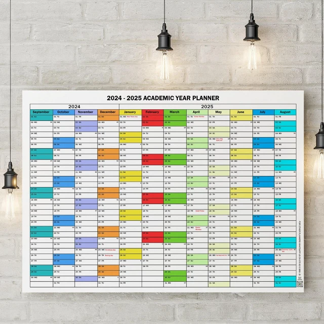 A1 CALENDAR 2024-25 A2 Academic Mid Year Student Wall Planner Calendar ...