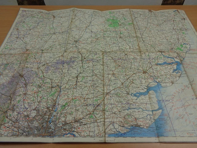 WW2 RAF FIGHTER PILOT'S map of "EASTERN COUNTIES (NORTH)" NORWICH ...