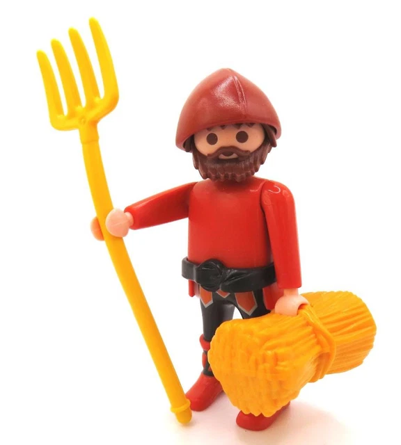 PLAYMOBIL SHEPHERD FIGURE with Hay for Country Medieval Nativity Knight ...