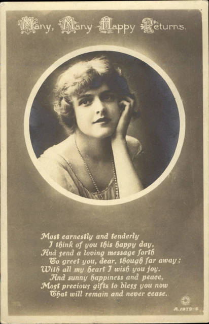 RPPC CONSTANCE WORTH ~ Australian movie actress ~ poem ~ Rotary Photo ...