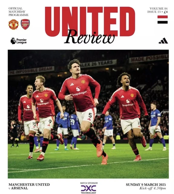 MANCHESTER MAN UNITED Utd vs Arsenal 2024/25 2025 Premier League ...