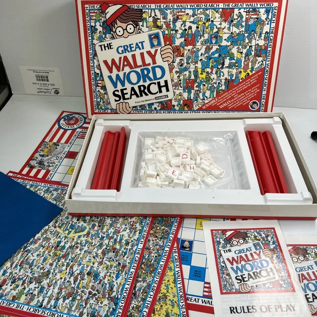 WHERE’S WALLY THE Great Wally Word Search Scrabble Board Game 1991 $33. ...