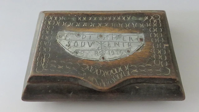 WW1 PERIOD WOODEN Treen Trench Art Snuff Box - F. Dimmer £51.00 ...