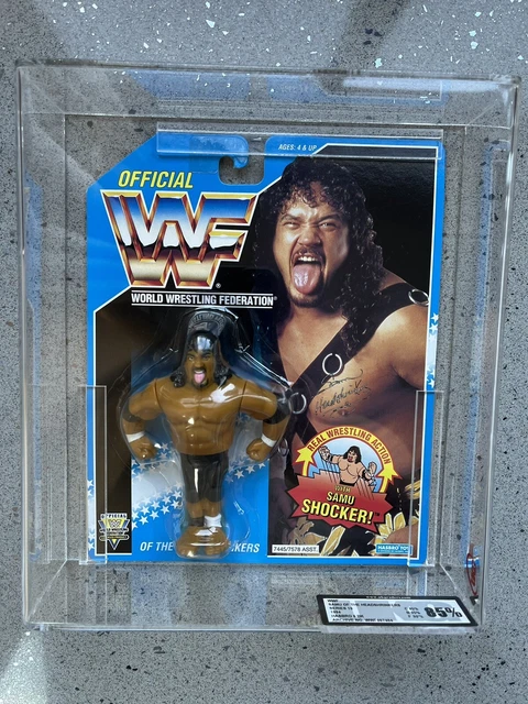 WWF HASBRO HEADSHRINKER Samu Ukg85 Graded Wrestling Figure Moc WWE ...