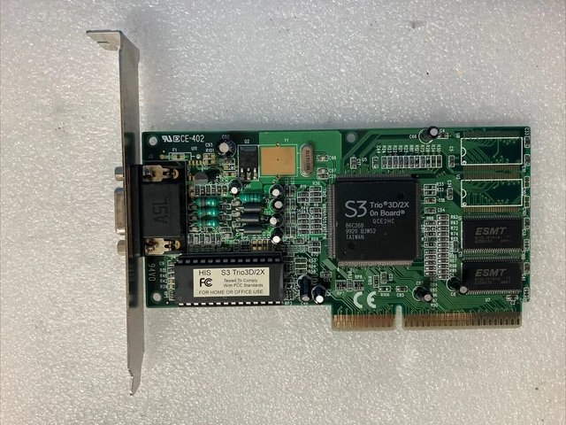 ~ VINTAGE GENERIC - Video Card AGP HIS S3 Trio3D/2X CE-402 4362D400 ...