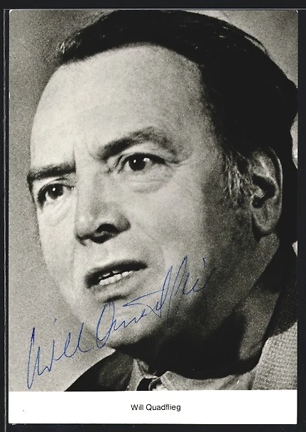 POSTCARD ACTOR WILL Quadflieg looks horrified, with original autograph ...